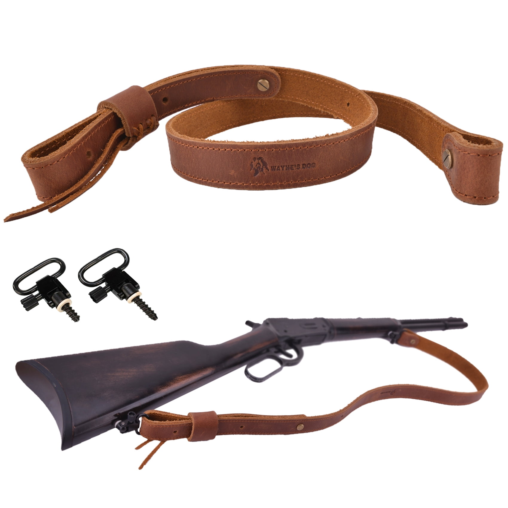Cowhide Leather Rifle AND Shotgun Sling Strap Shooting Hunting Fit for ...