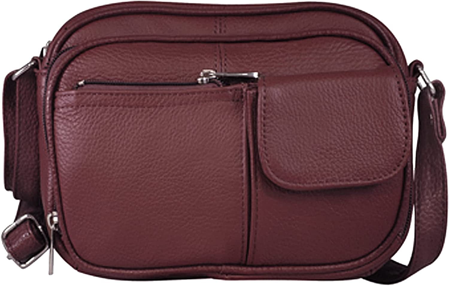 Cowhide Leather Womens Shoulder Purse Small Cross Body Organizer Bag ...