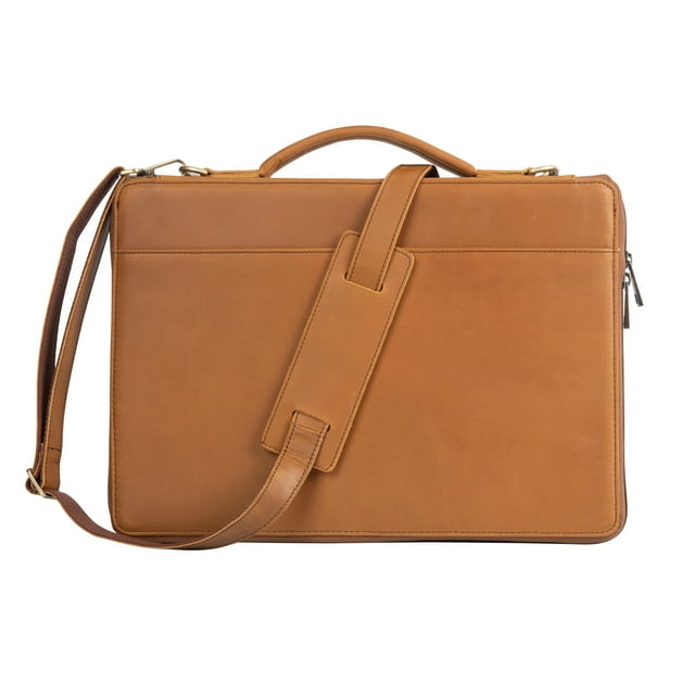 Cowhide Legal Size Portfolio Case with Handle & Shoulder Strap, Slim ...