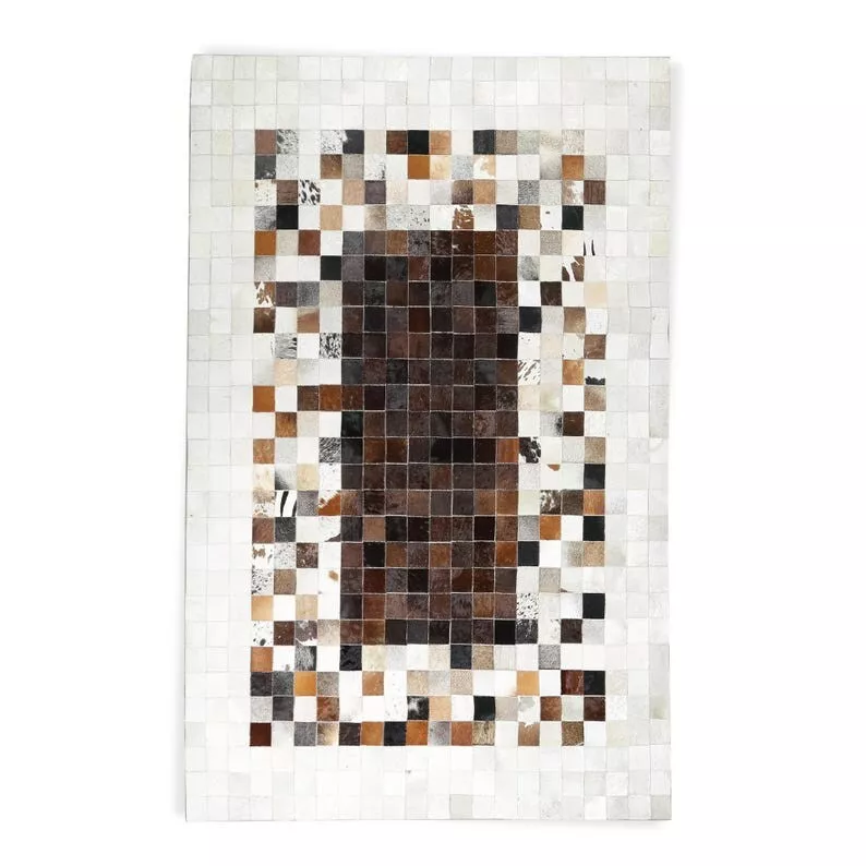 Cowhide Patchwork Rug Black White Area Rugs Carpet Home Decor Cow Skin ...