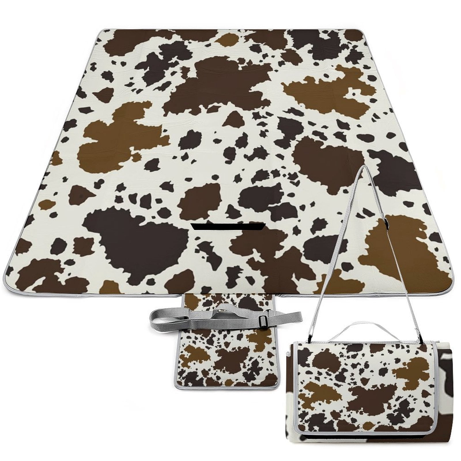 Cowhide Pattern Square Picnic Mat Waterproof Beach Mat Folding Mattress ...