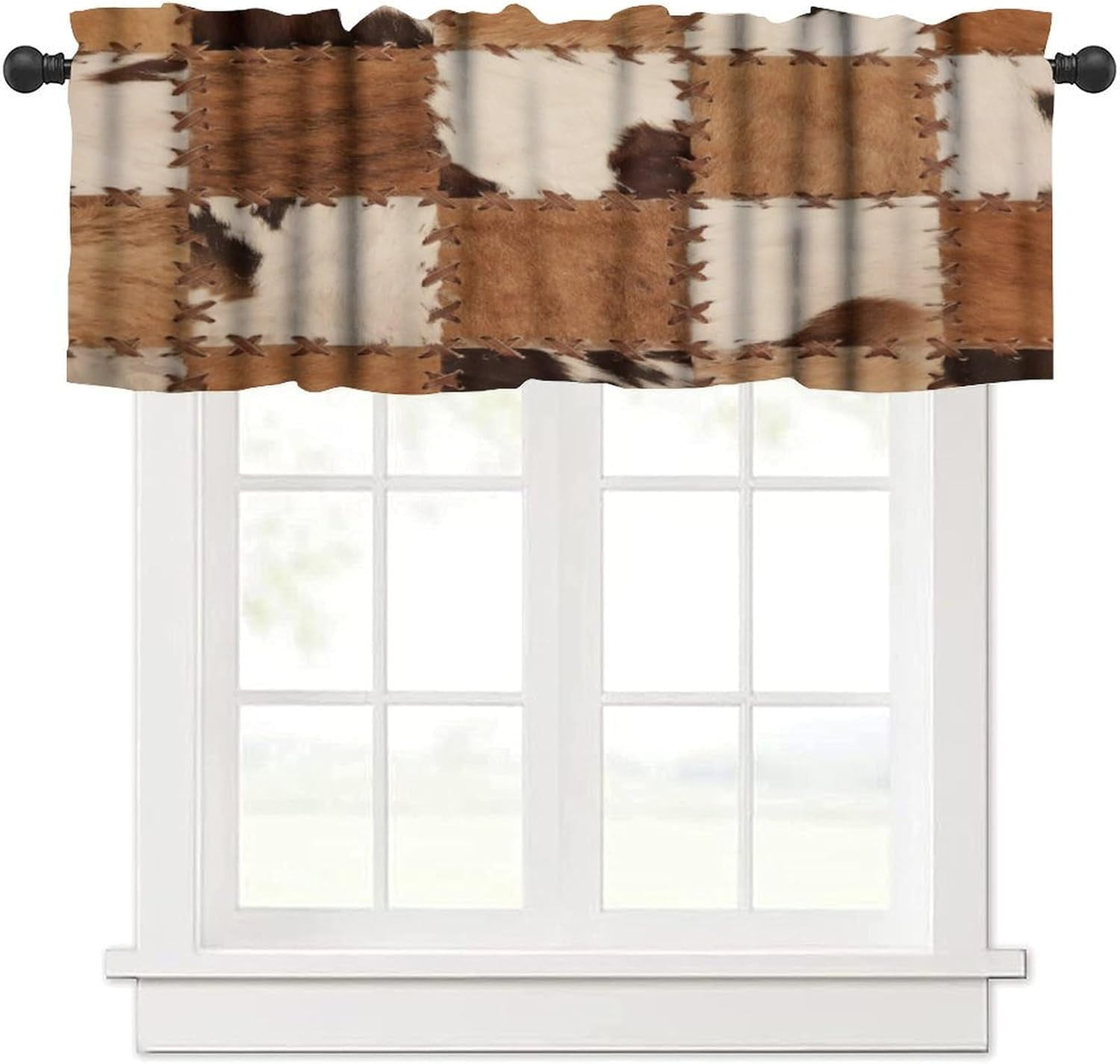 Cowhide Valance Curtain Cow Farm Animal Skin Western Wildlife Fur ...
