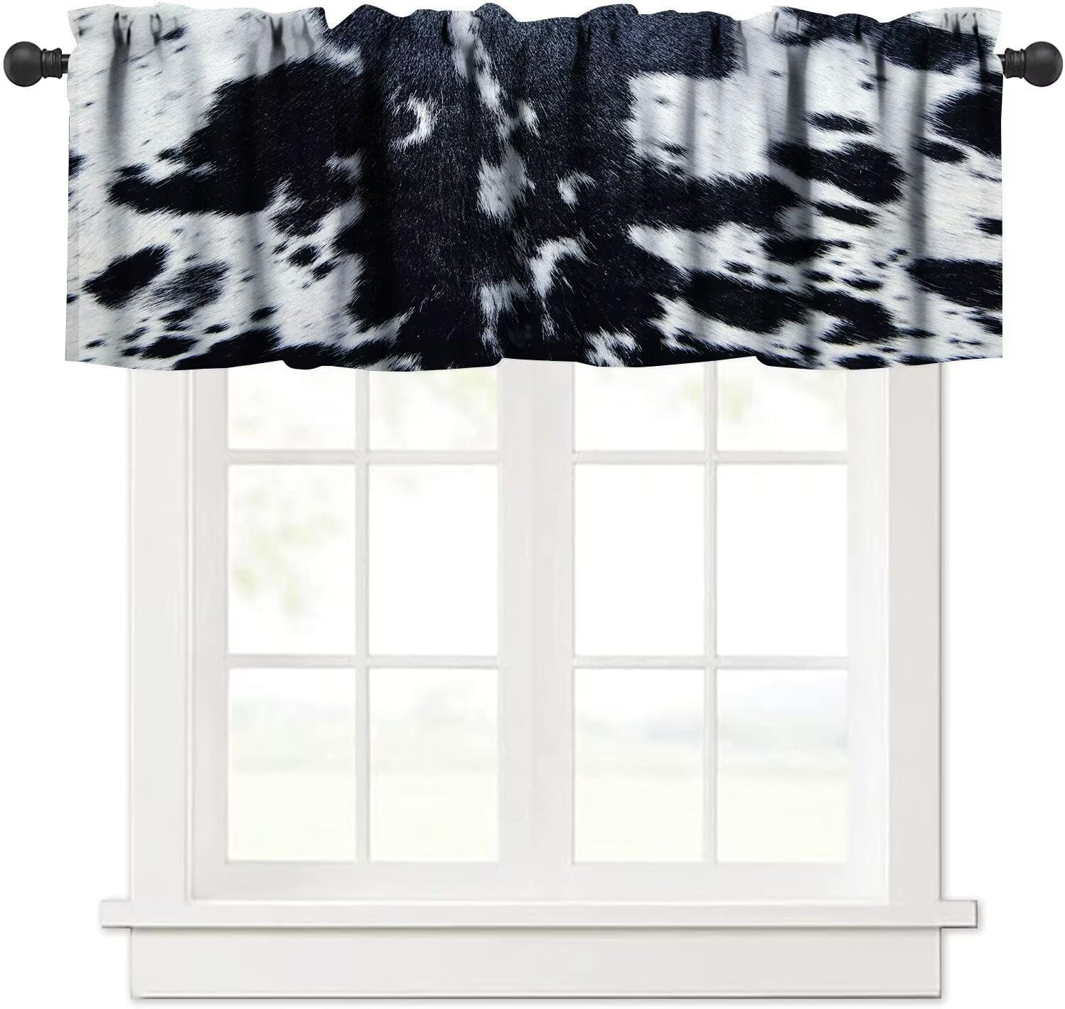 Cowhide Valance Curtain Cow Print Farm Animal Western Cowboy Farmhouse ...