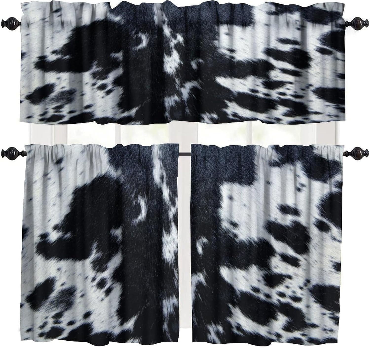 Cowhide Valance Curtain Cow Print Farm Animal Western Cowboy Farmhouse ...