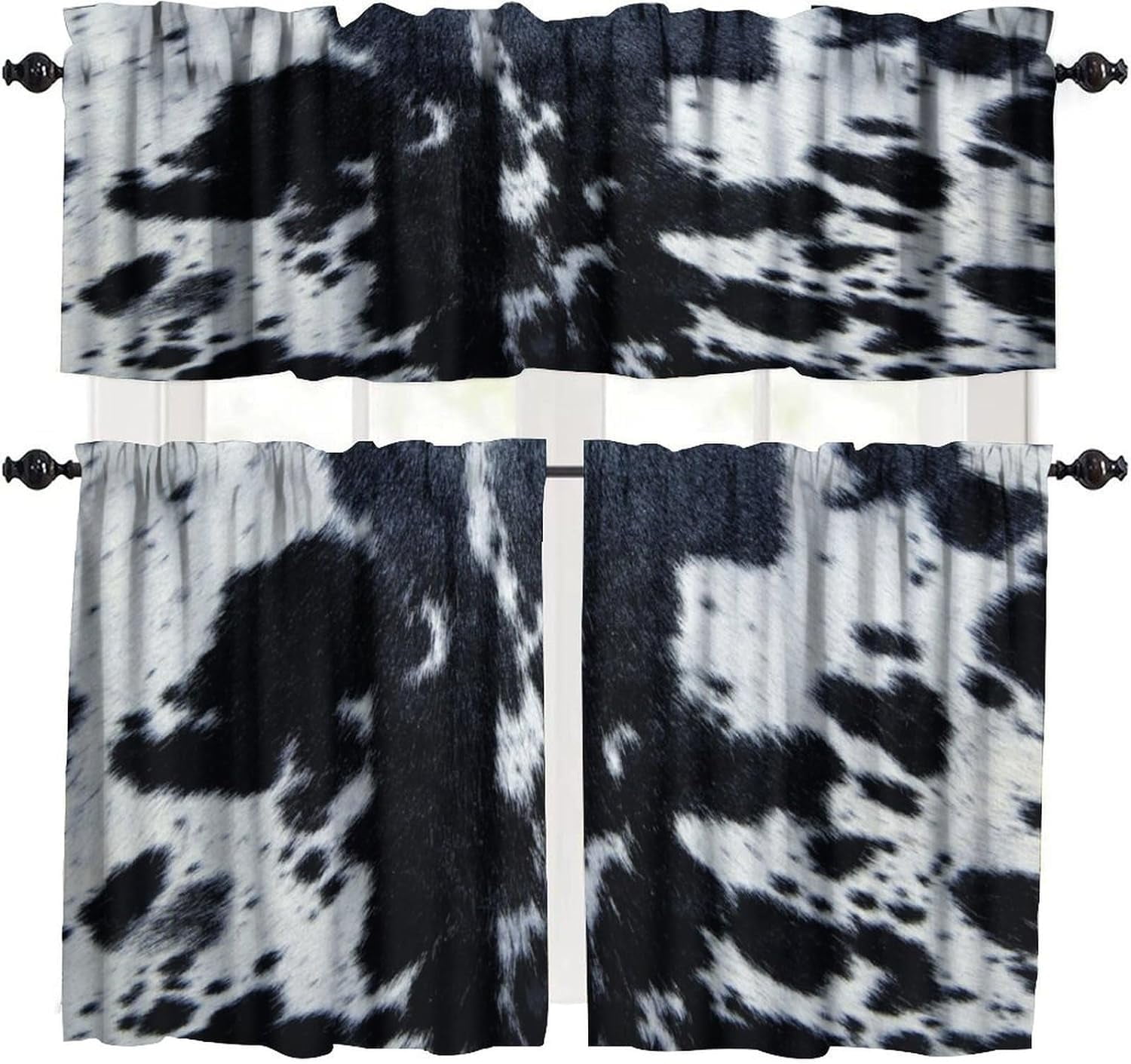 Cowhide Valance Curtain Cow Print Farm Animal Western Cowboy Farmhouse ...