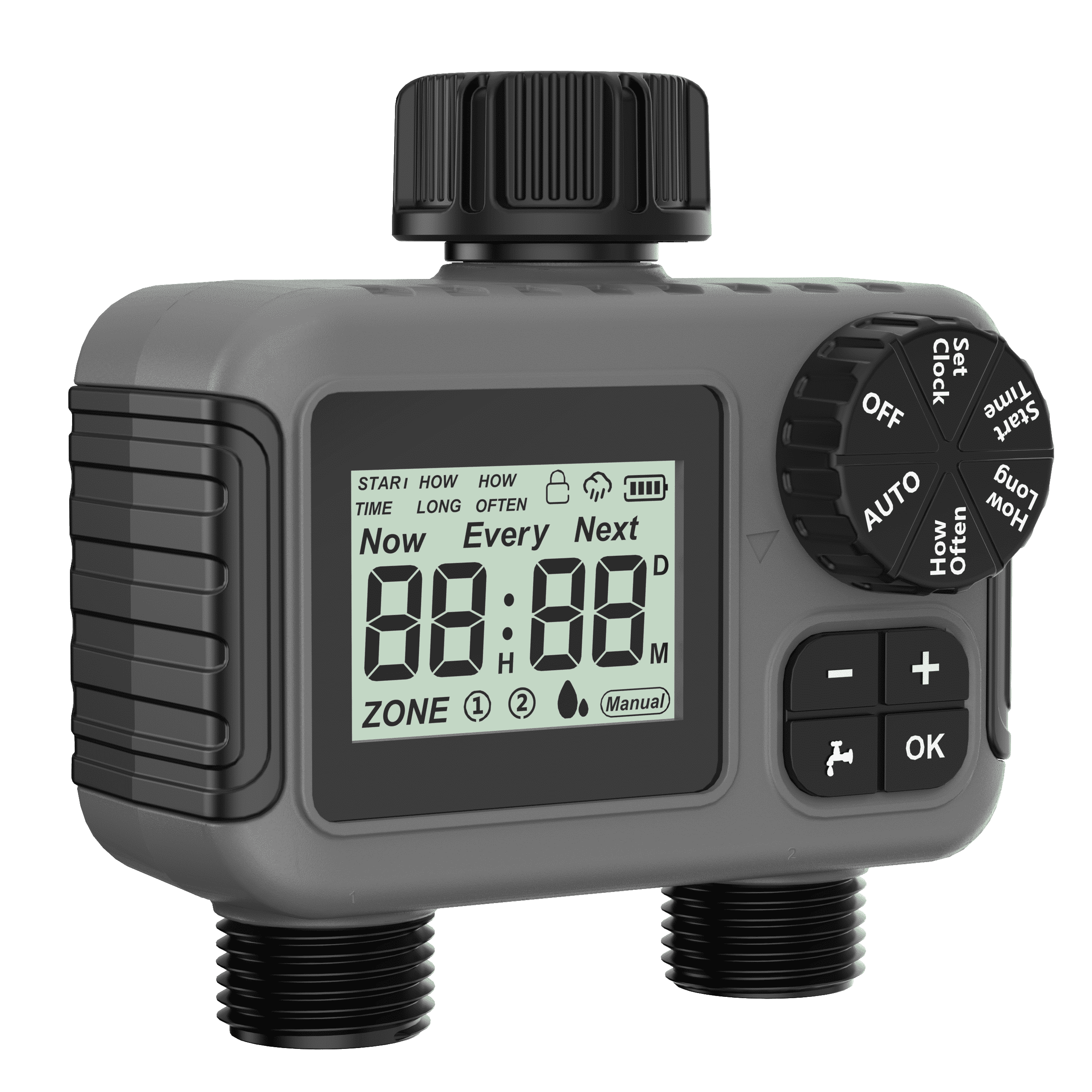 COWIN Sprinkler Timer 2 Outlet, Outdoor Water Faucet Timer, Automatic ...