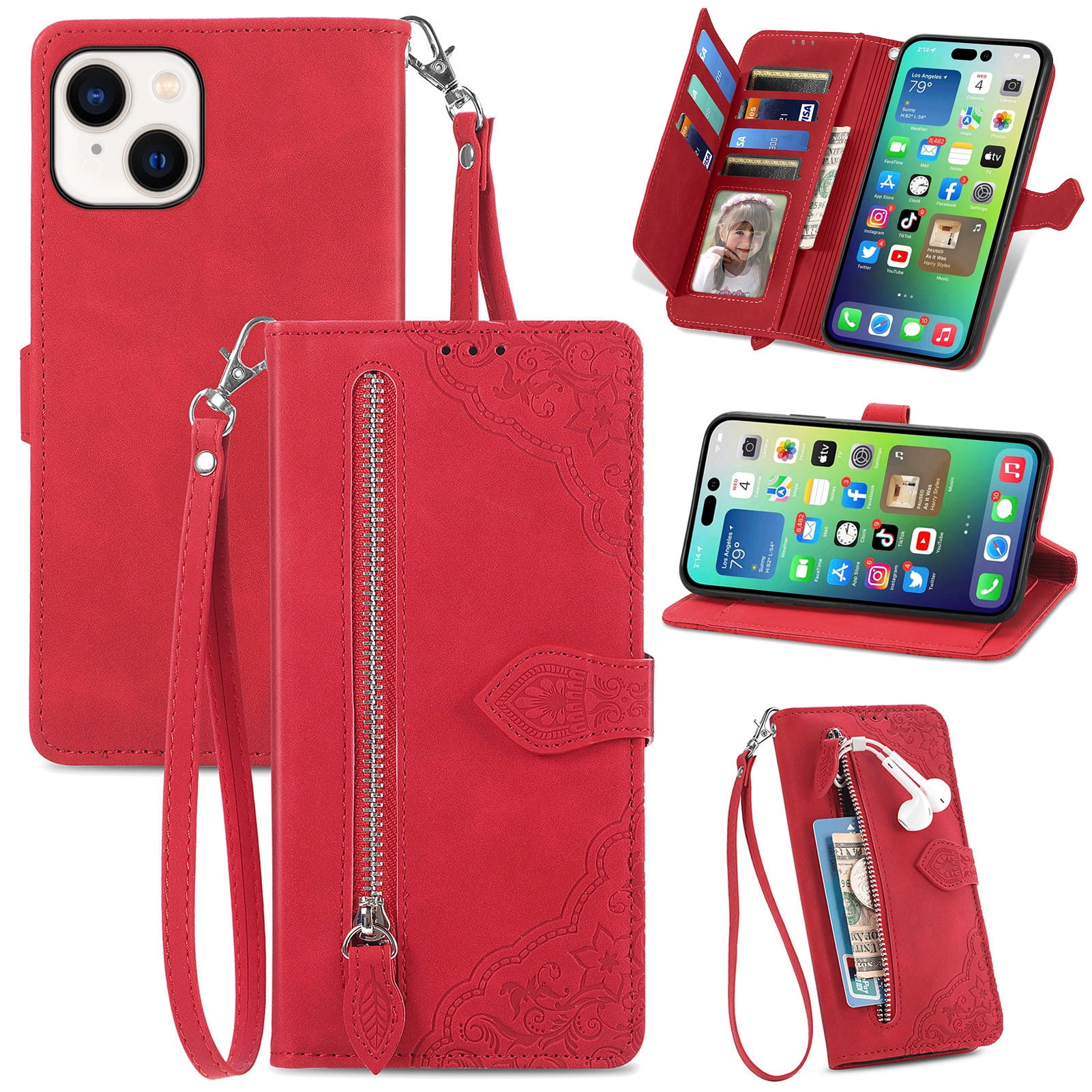 Cowithday for Apple iPhone 15 Wallet Case for Women Men, iPhone 15 ...