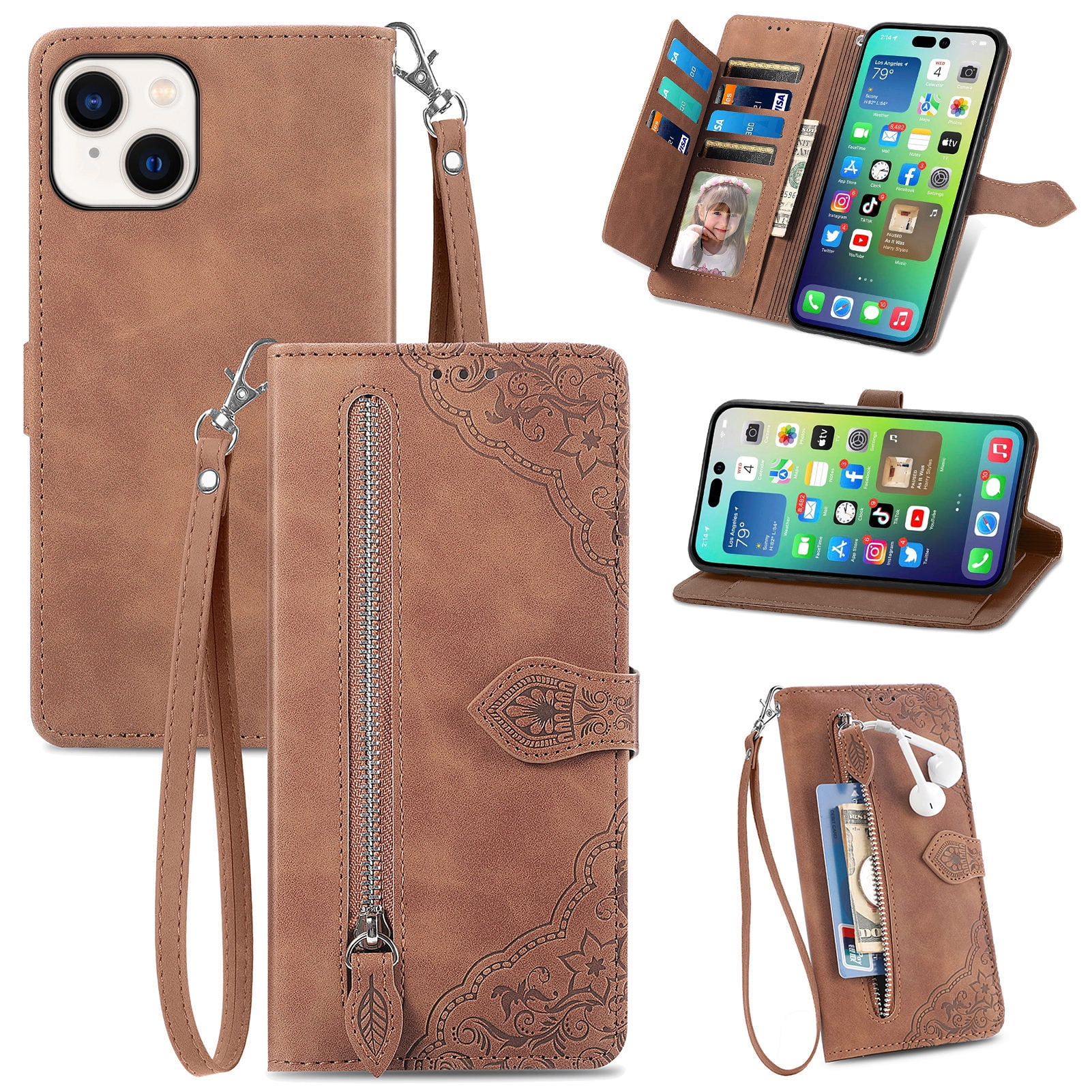 Cowithday for Apple iPhone 15 Wallet Case for Women Men, iPhone 15 ...