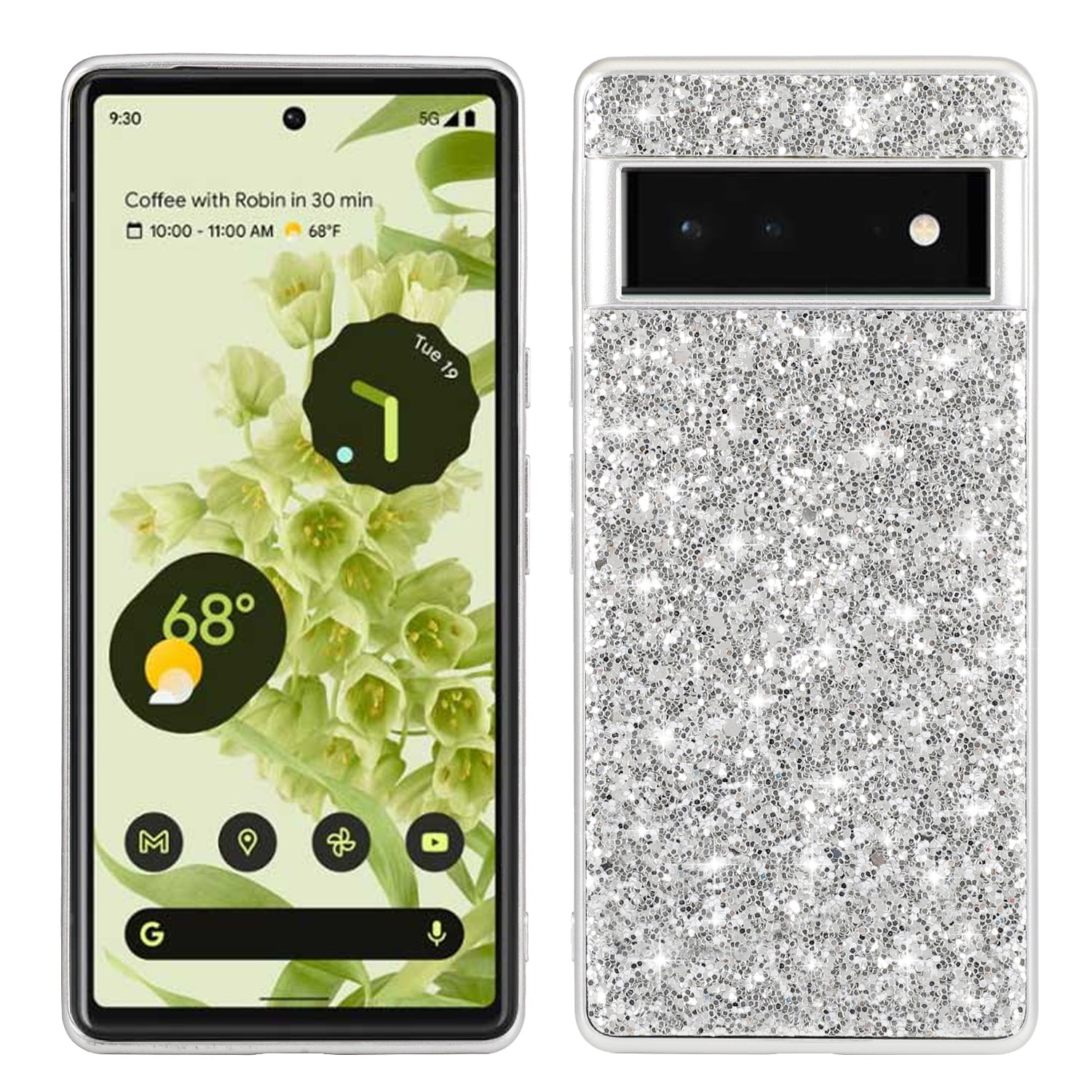 Cowithday for Google Pixel 6 Pro Phone Case, Glitter Sparkle Bling ...
