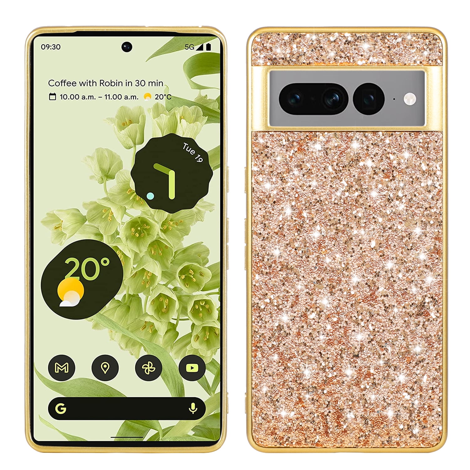 Cowithday for Google Pixel 8 Phone Case, Glitter Sparkle Bling Shiny ...