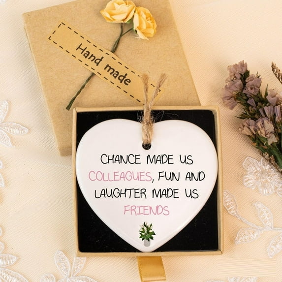 Coworker Ceramic Ornament, Custom Work Friend Gift, Bestie or Coworker ...