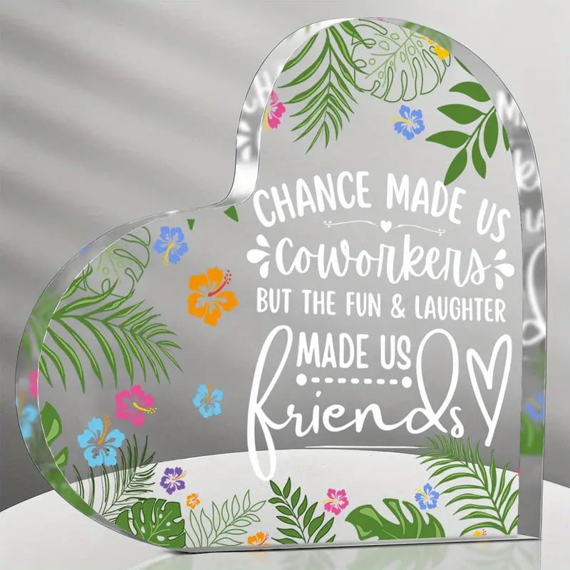 Coworker Gift - Heart-Shaped Acrylic Plaques Decoration Keepsake with ...