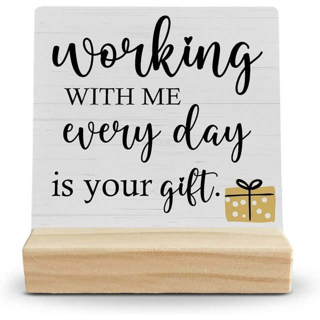 Coworker Gifts Desk Decor, Work Bestie Gifts Wood Desk Sign, Gifts for ...