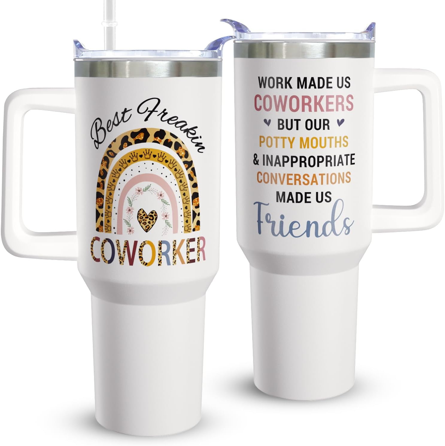 Coworker Gifts for Women-40oz Coworker Tumbler With Handle Coffee Cups ...