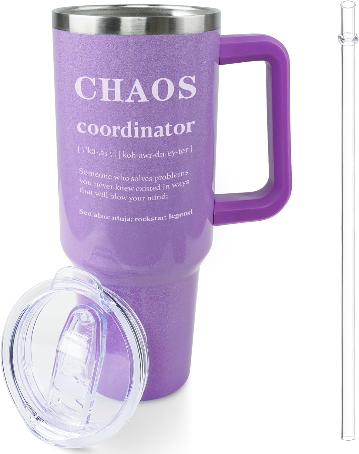 Coworker Gifts for Women, Chaos Coordinator 40oz Tumbler with Handle ...