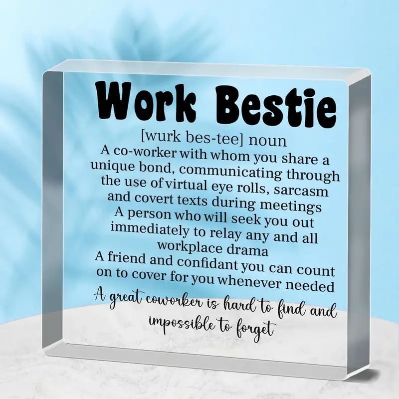 Coworker Gifts Work Bestie Definition Clear Desk Decorative Sign ...