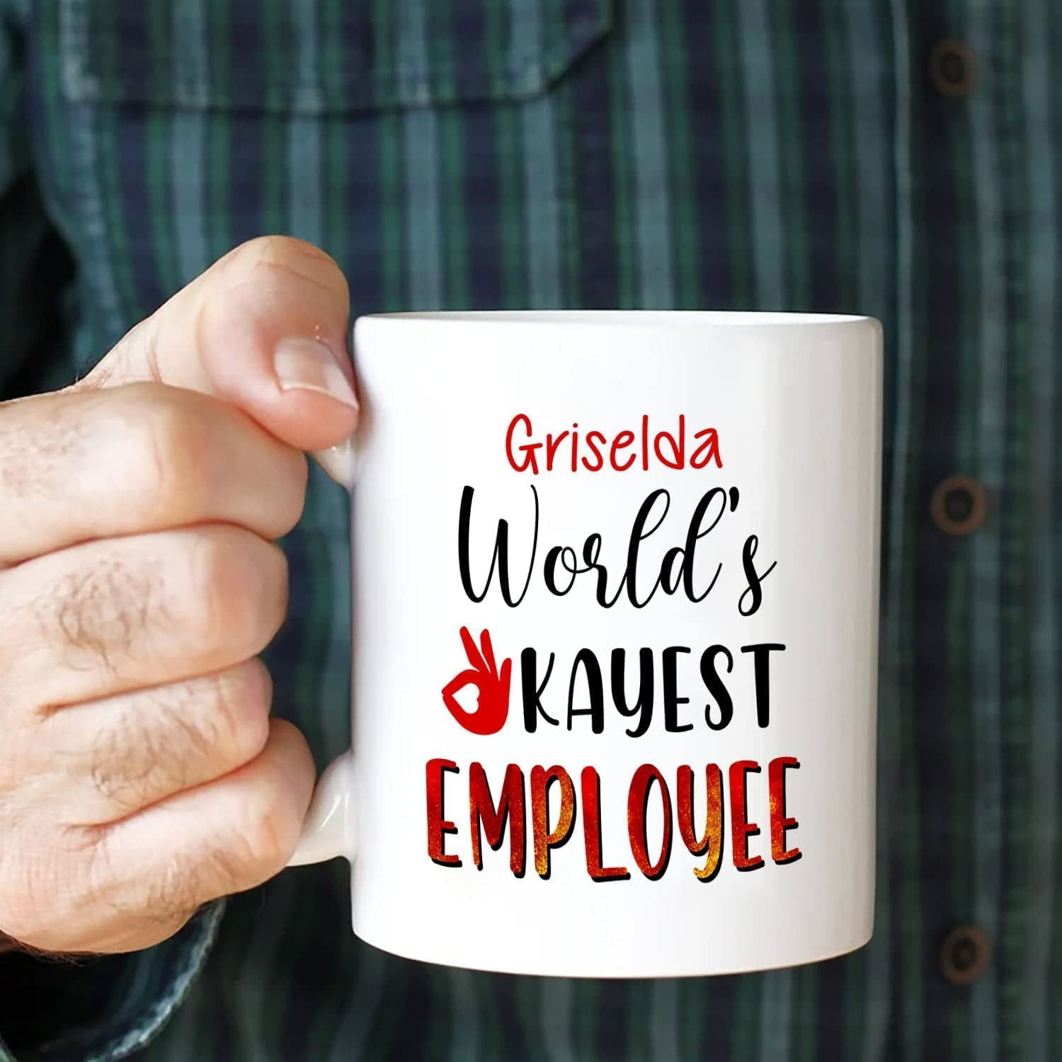 Coworker Mug, World's Okayest Co-worker Coffee Mug Custom Gift for ...