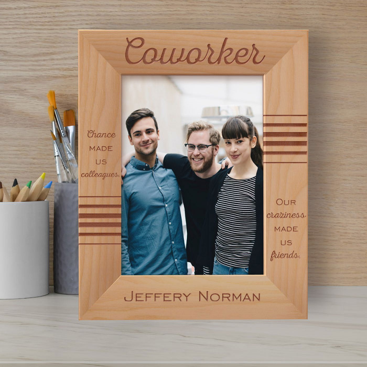 Coworker Personalized Wooden Frame 5" x 7" Brown (Vertical) - Walmart.com