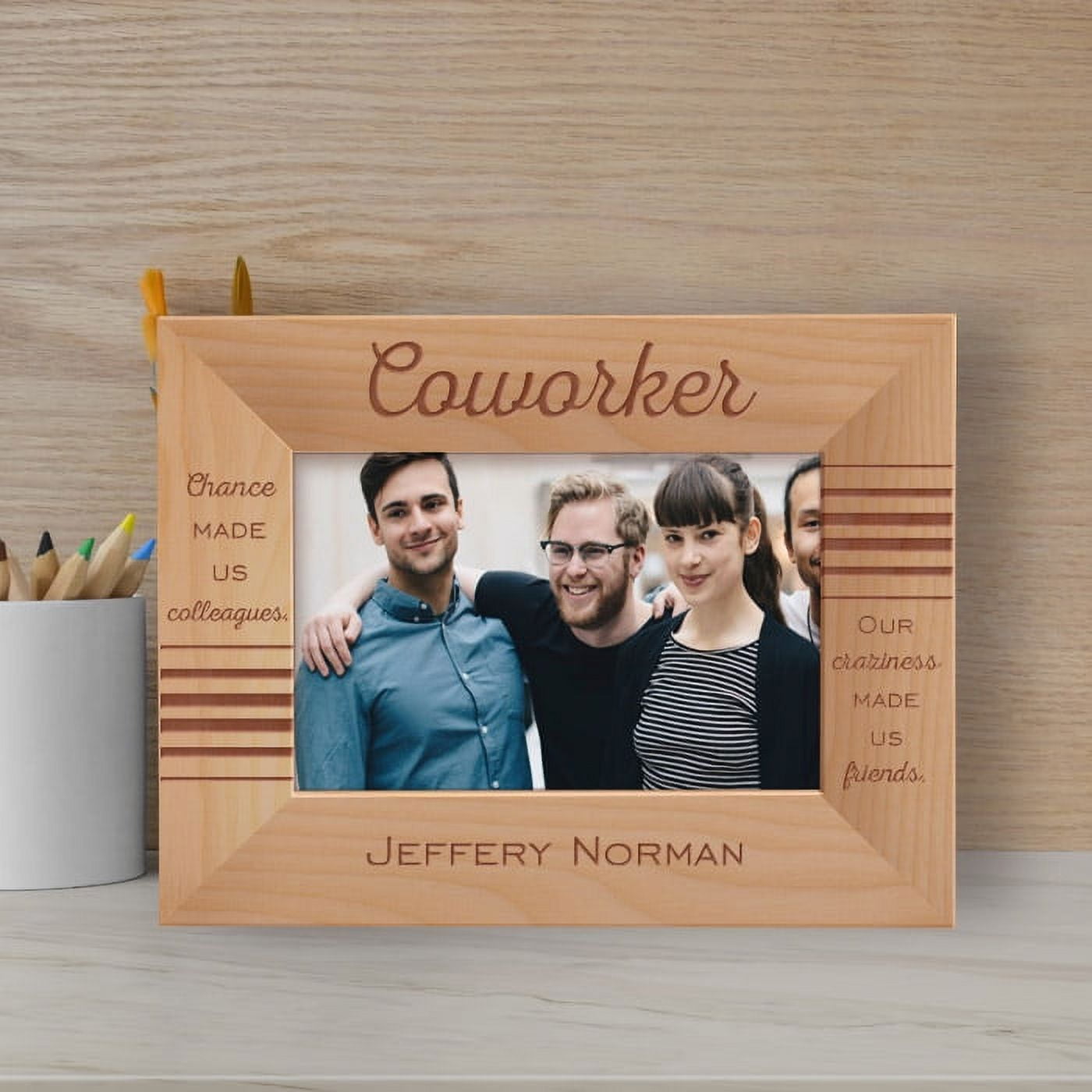 Coworker Personalized Wooden Frame-6" x 4" Brown Horizontal - Walmart.com