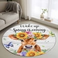 Cows 3.3' Round Rug for Bedroom Reading Corner, Watercolor Spring ...