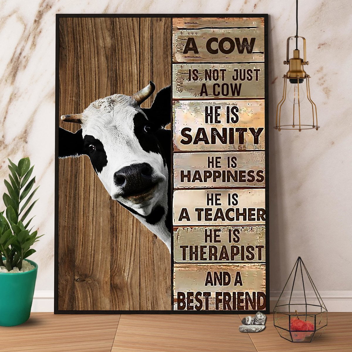 Cows A Cow And A Best Friend Farmer Paper Poster No Frame 24 x 36 Inch ...