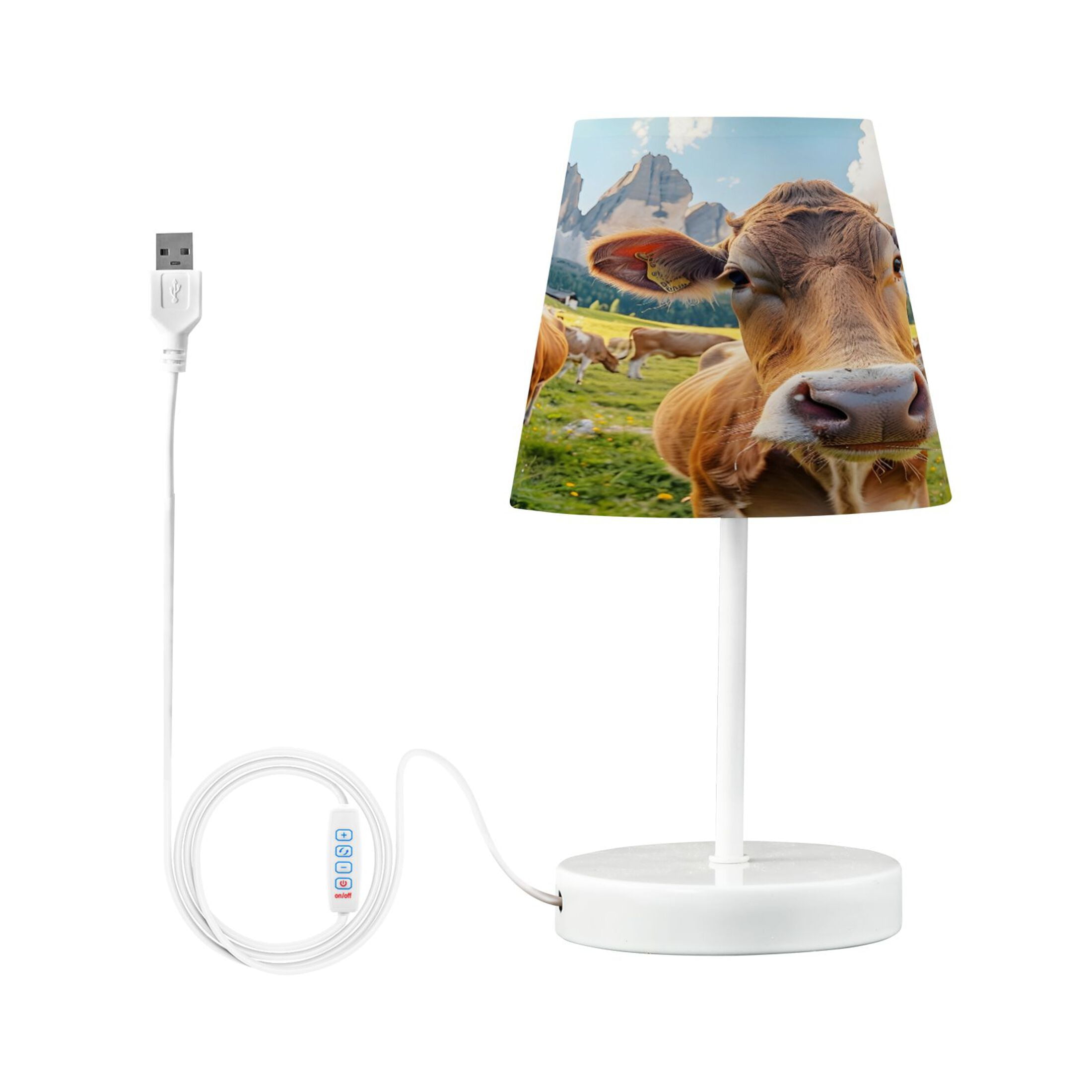 Cows Cattle Hang Out Desk Lamp LED Table Nightstand Lamps with 3 Color ...