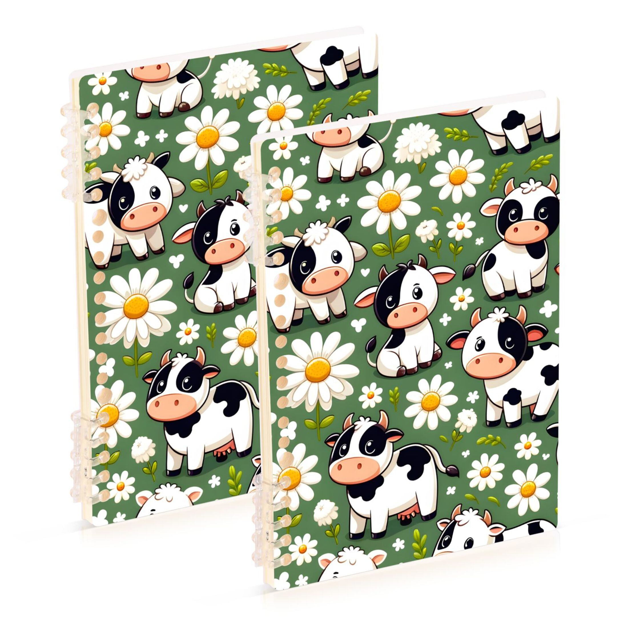 Cows Daisy Or Flowers Ring Binder Notebook Journey Note Diary College ...