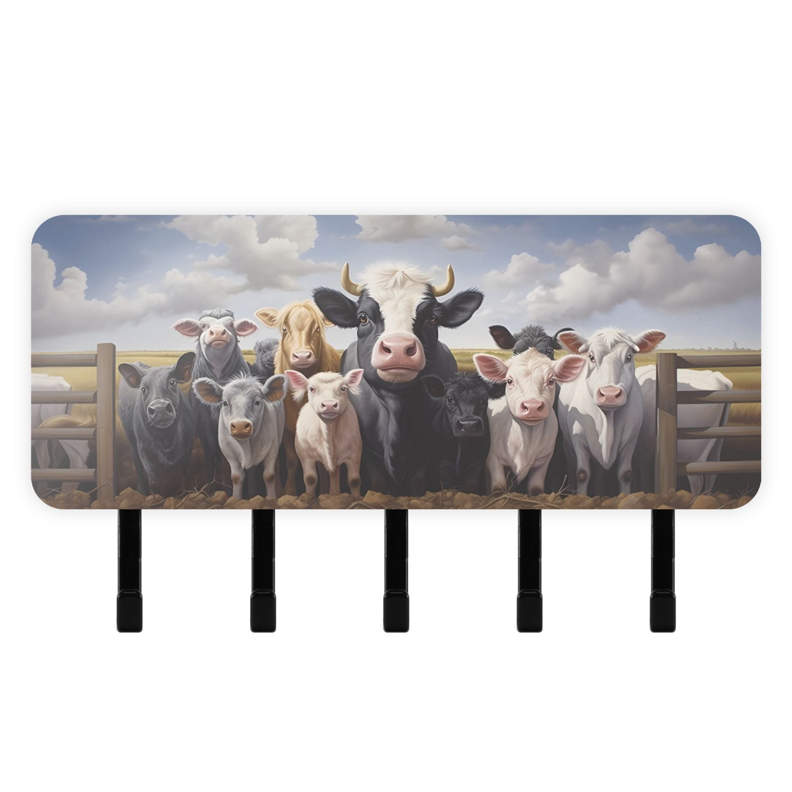 Cows Farm Sky Mail Holder Organizer Wall Mount with Shelf Key Holder ...