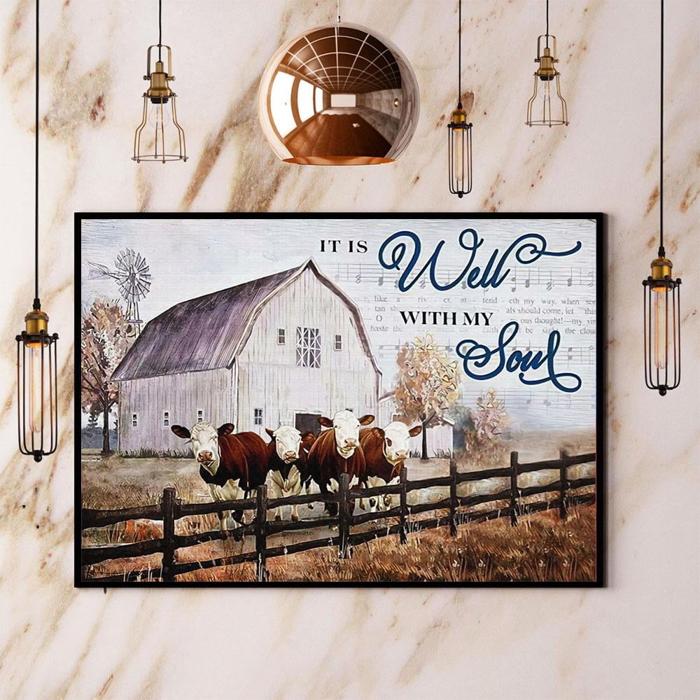 Cows Farming It Is Well With My Soul Paper Poster No Frame Matte Wall ...