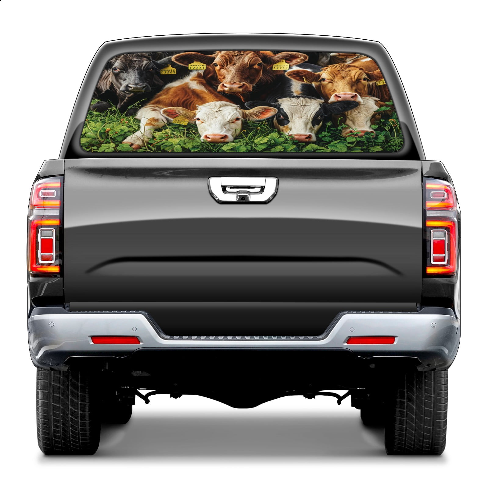 Cows In The Meadow Cartoon Cute Style 4 Rear Window Decals for Trucks ...