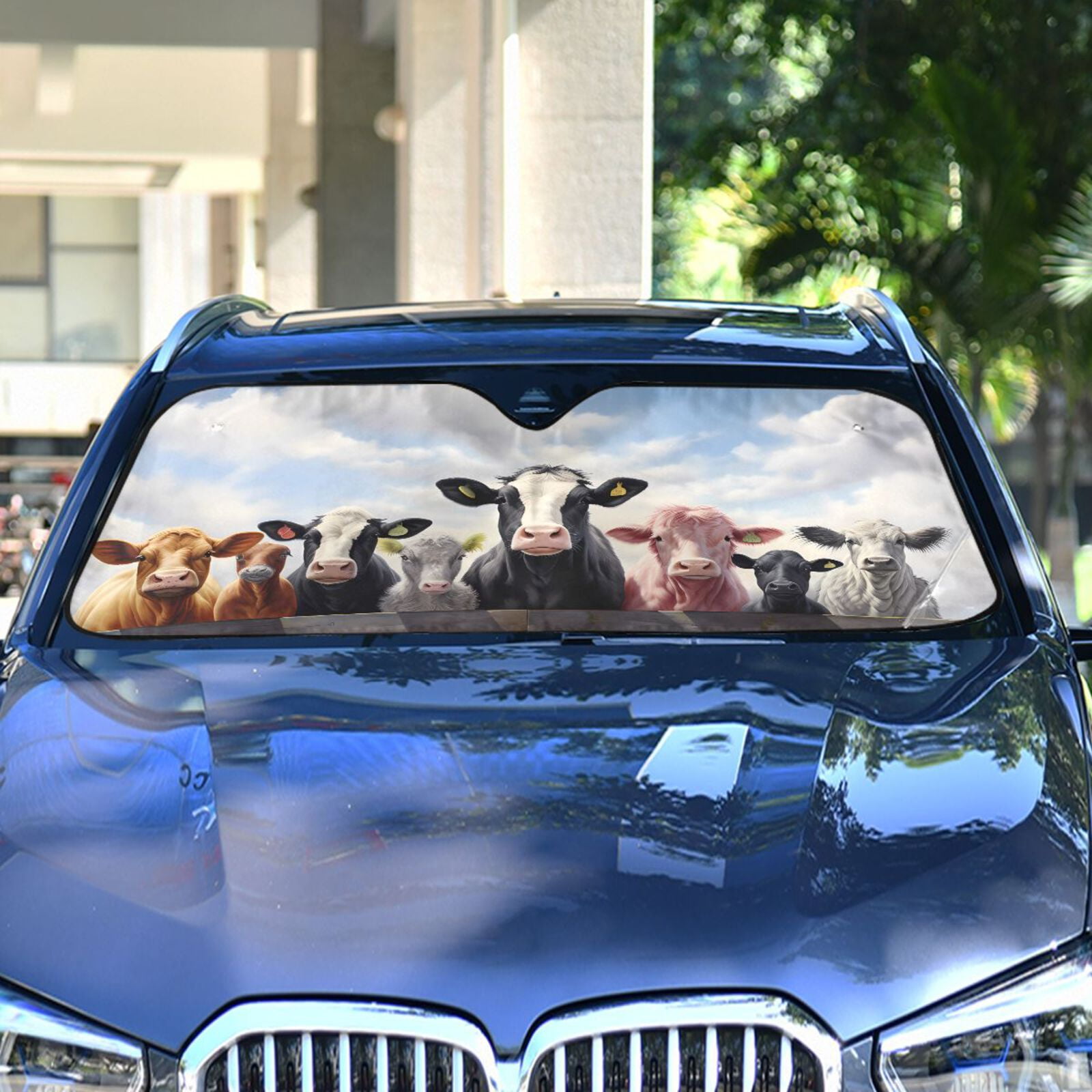 Cows Sky Automotive Front Car Windshield Sun Shade Reflector Foldable ...