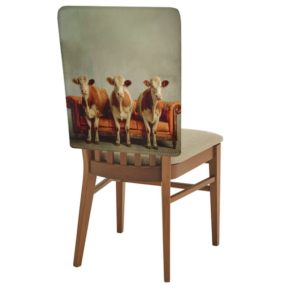 Cows on Sofa Chair Back Covers Set of 6 Funny Animal Farmhouse Humor ...
