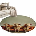 Cows on Sofa Round Area Rugs 3 ft, Funny Animal Farmhouse Humor ...