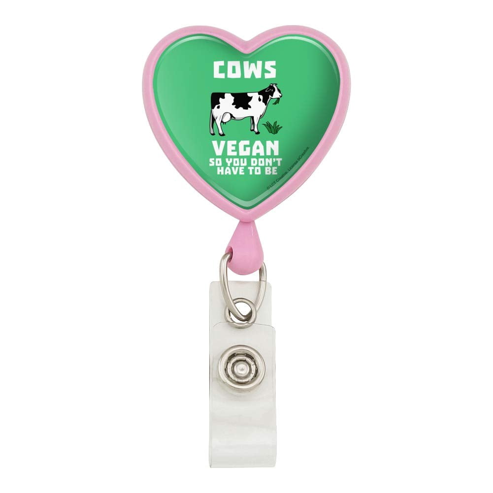 Cows Vegan So You Don't Have to Be Funny Humor Heart Lanyard ...