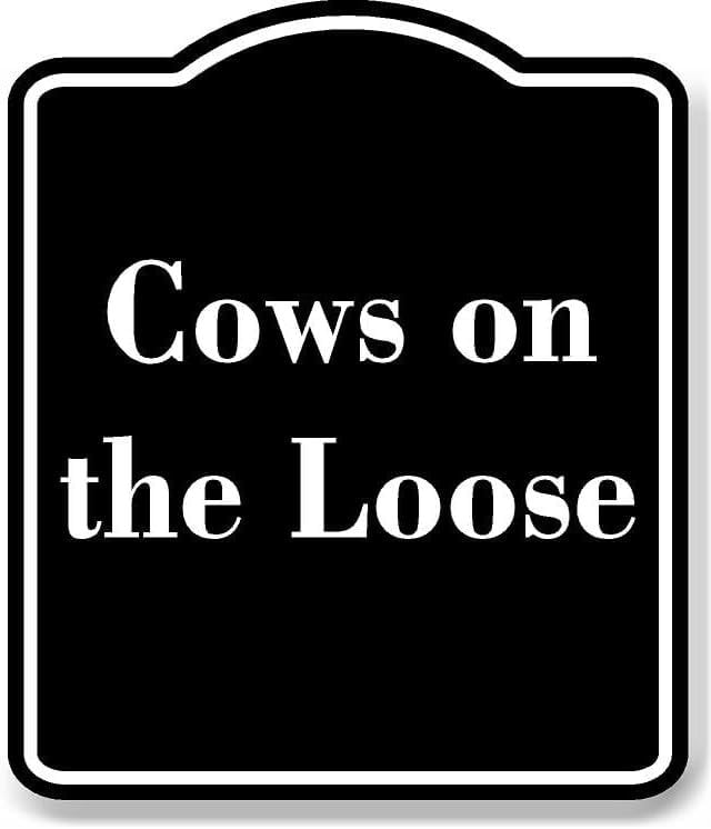 Cows on the Loose BLACK Aluminum Composite Sign 20''x24'' - Walmart.com
