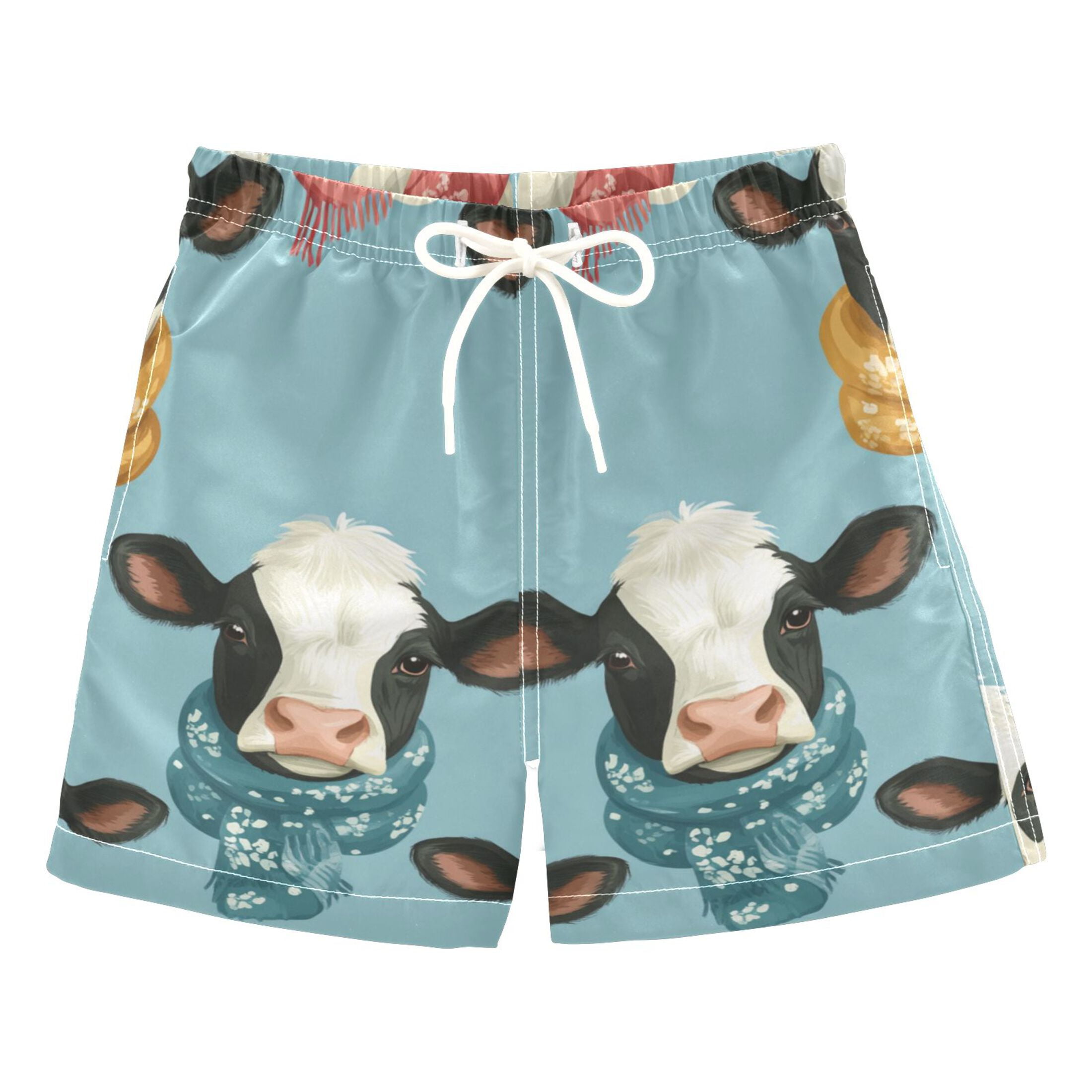 Cows with Scarfs Boys' Swim Trunks Board Shorts Beach Pants Bathing ...
