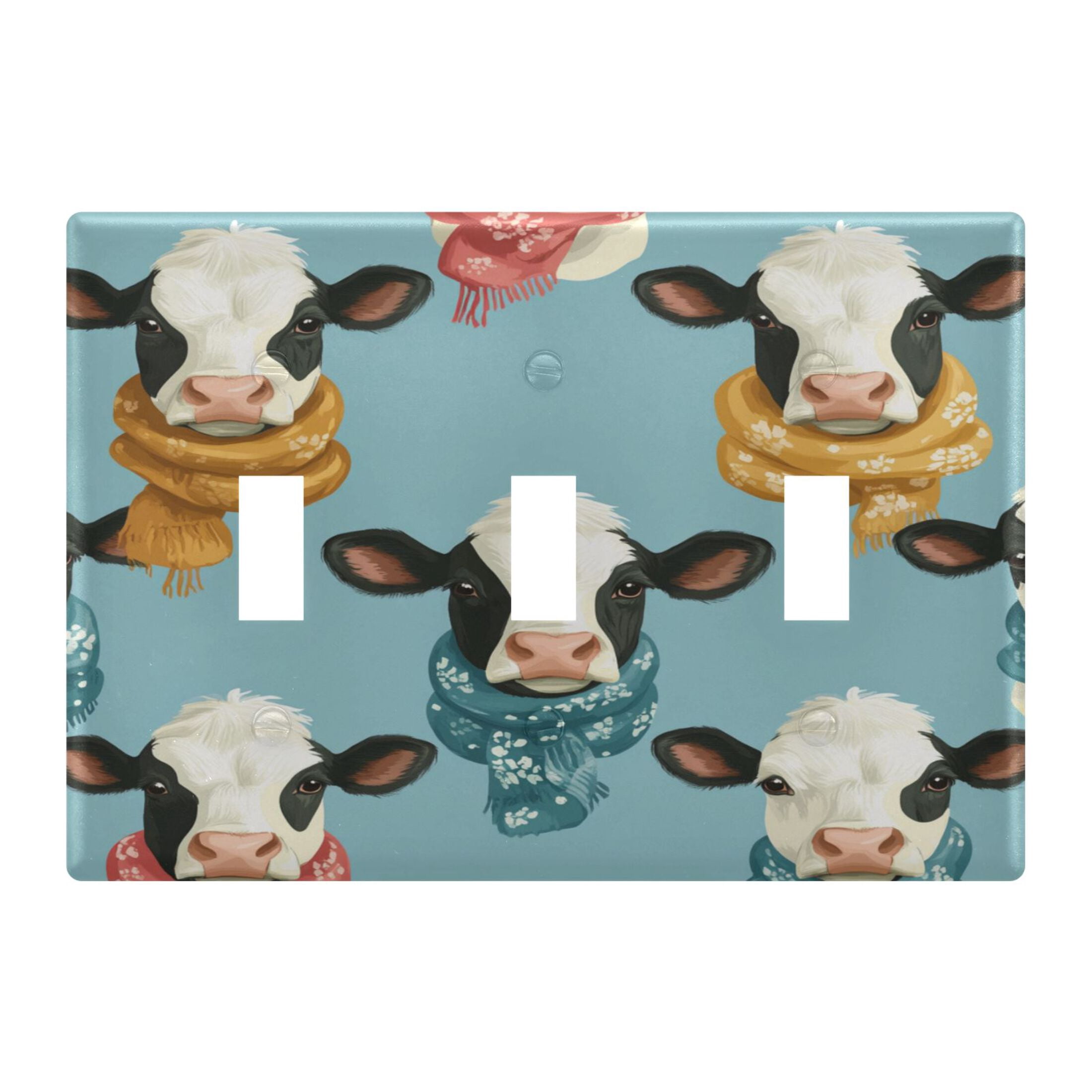 Cows with Scarfs Light Switch Cover Electrical Outlet Cover Replaceable ...