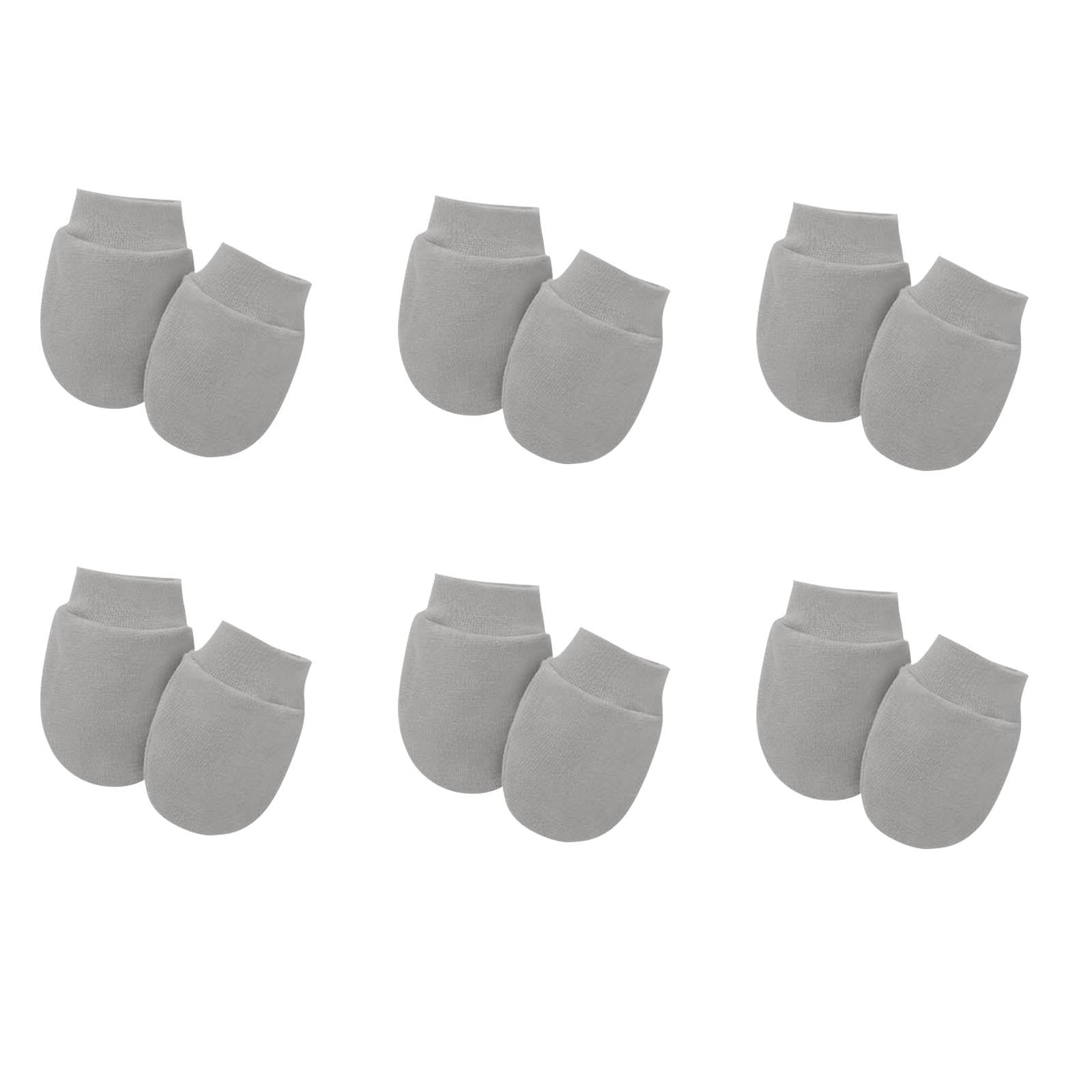 Cowsor 6PCS Newborn Anti Scratch Mittens Cute Solid Print Baby Gloves ...