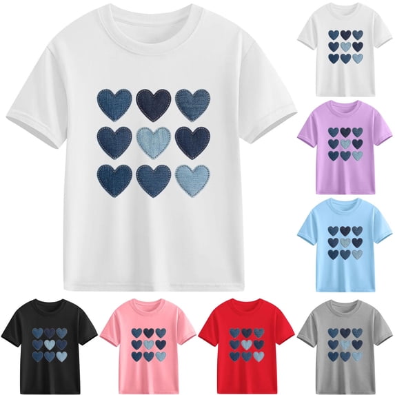 Cowsor Boys Girls Back to School Fashion Printed Casual Short Sleeve ...