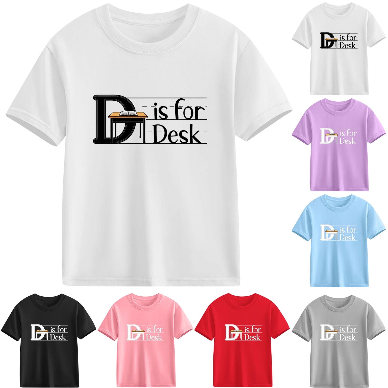 Cowsor Boys Girls Fashion Printed Back to School Short Sleeve Cotton T ...