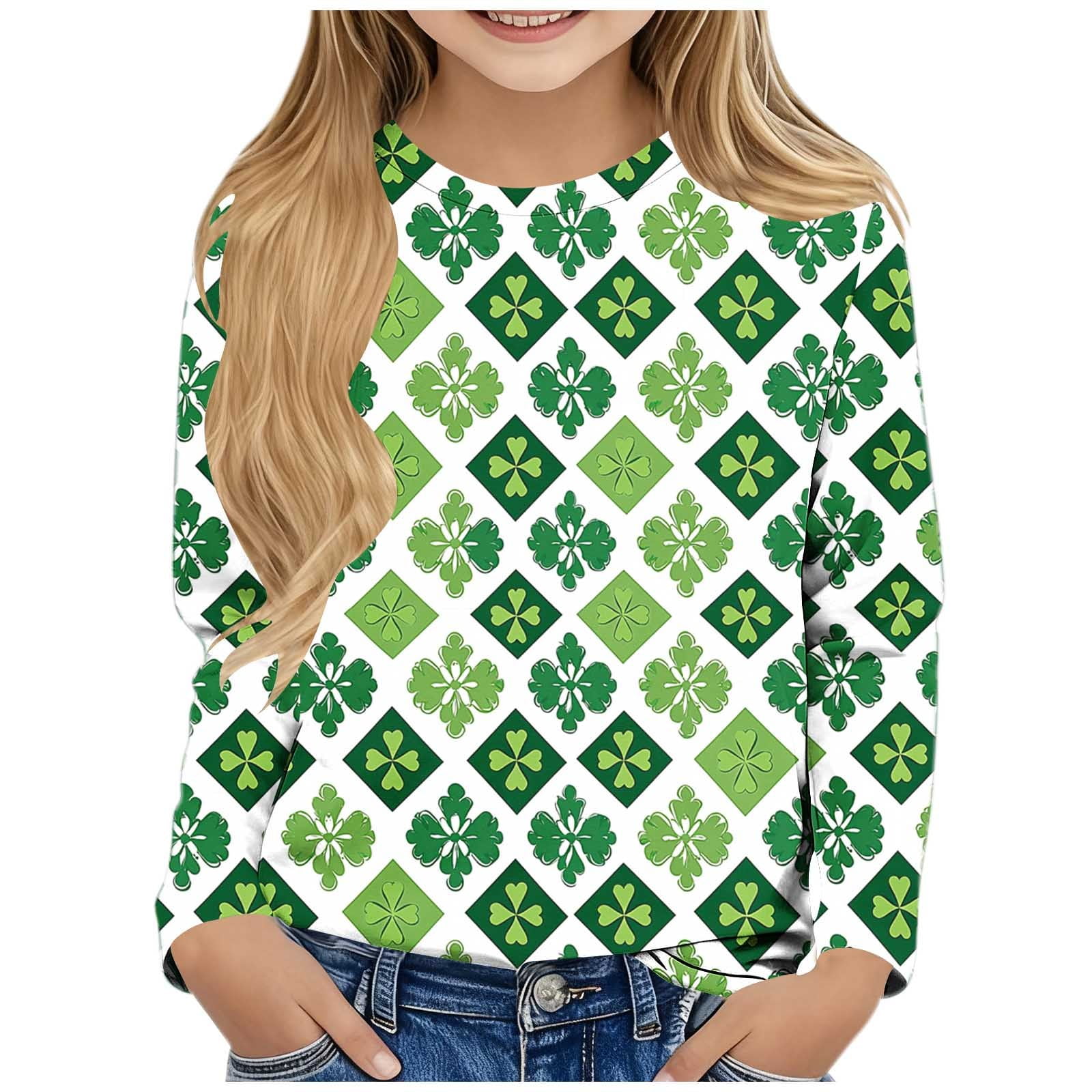 Cowsor Boys Girls St Patrick s Day Printed Long Sleeve Crewneck Top ...
