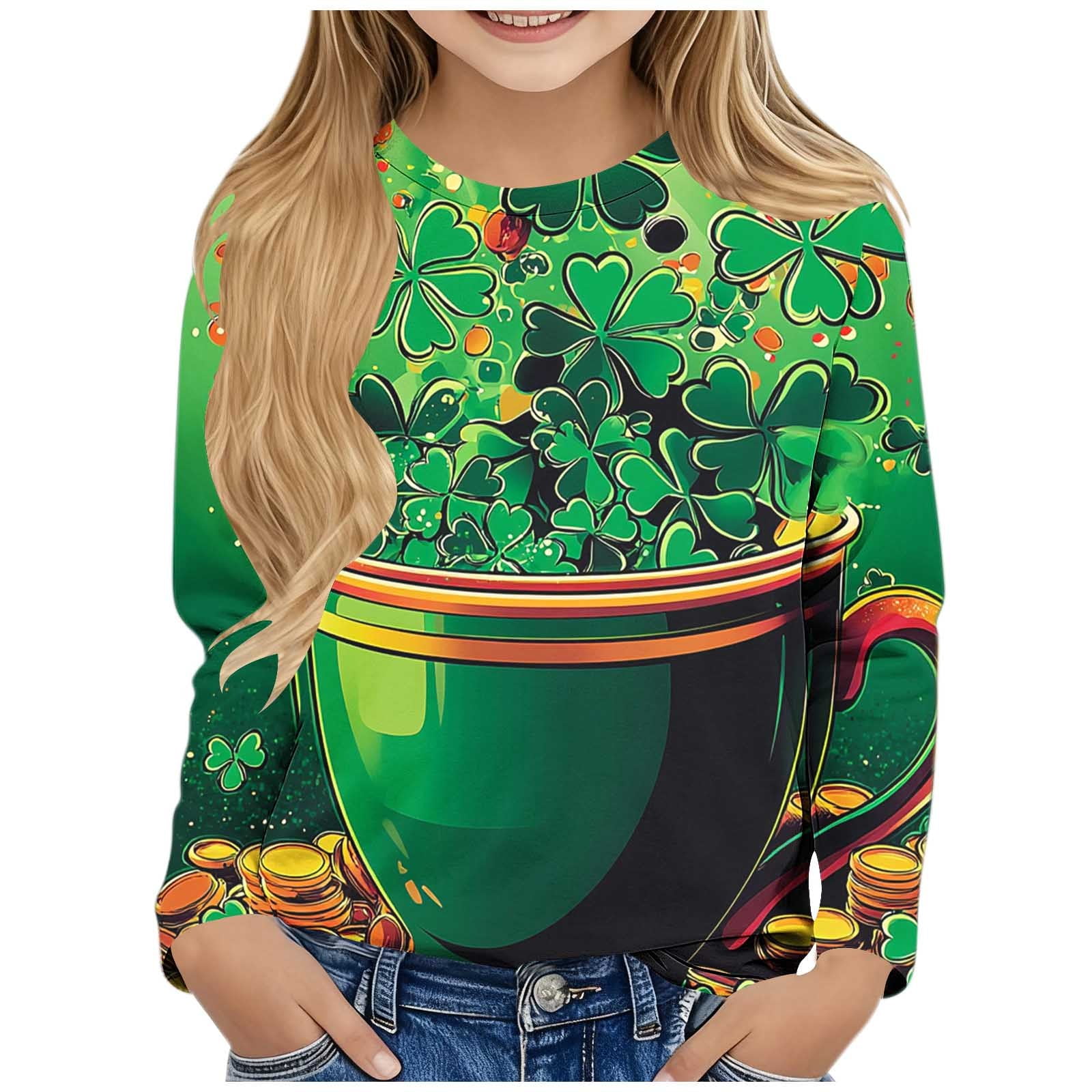 Cowsor Boys Girls St Patrick s Day Printed Long Sleeve Crewneck Top ...