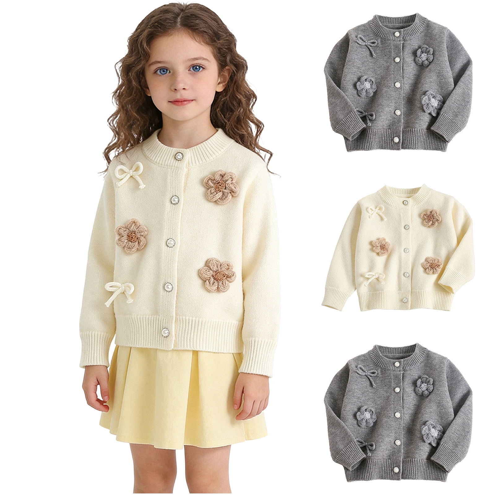Cowsor Boys Girls Versatile Knit Cardigan Warm Long Sleeve Open Front ...
