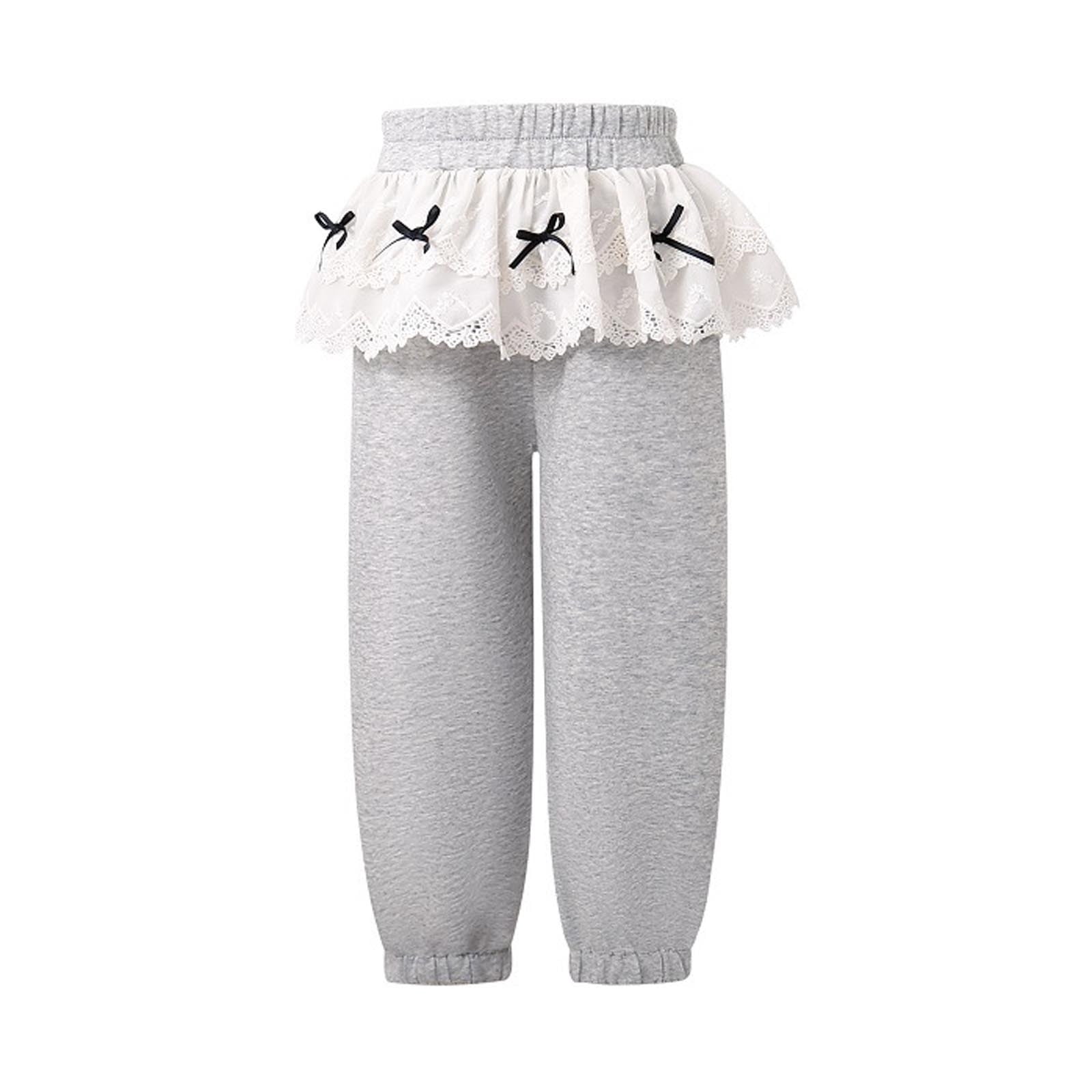Cowsor Girls Butterfly Knot Fart Curtain Pants Cotton Sweatpants ...