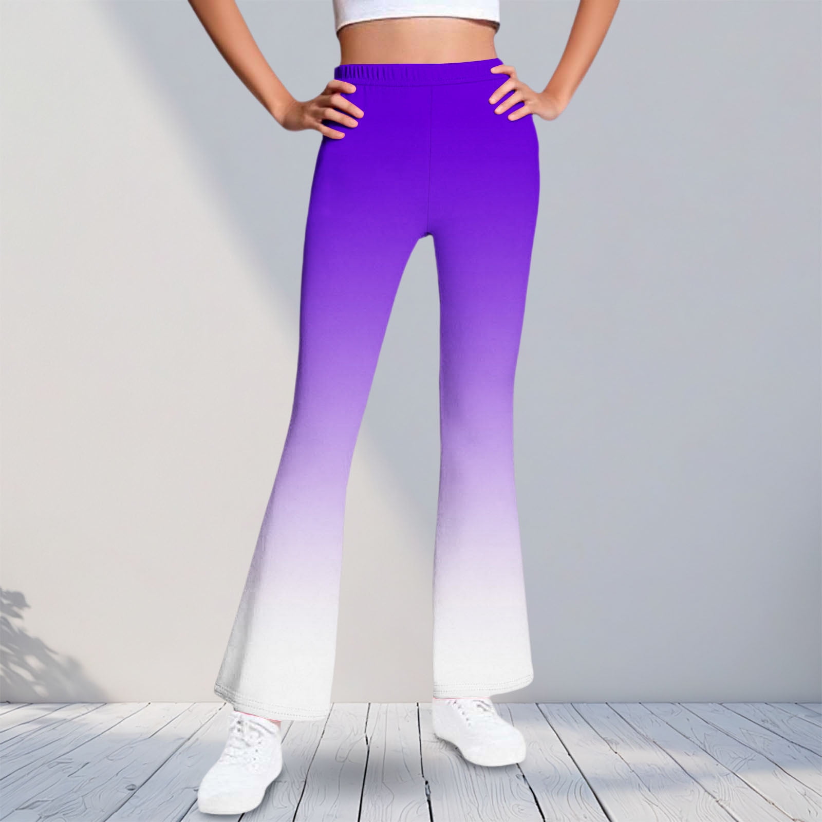 Cowsor Girls Flared Dress Pants – Soft Bell Bottom Uniform Pants for ...
