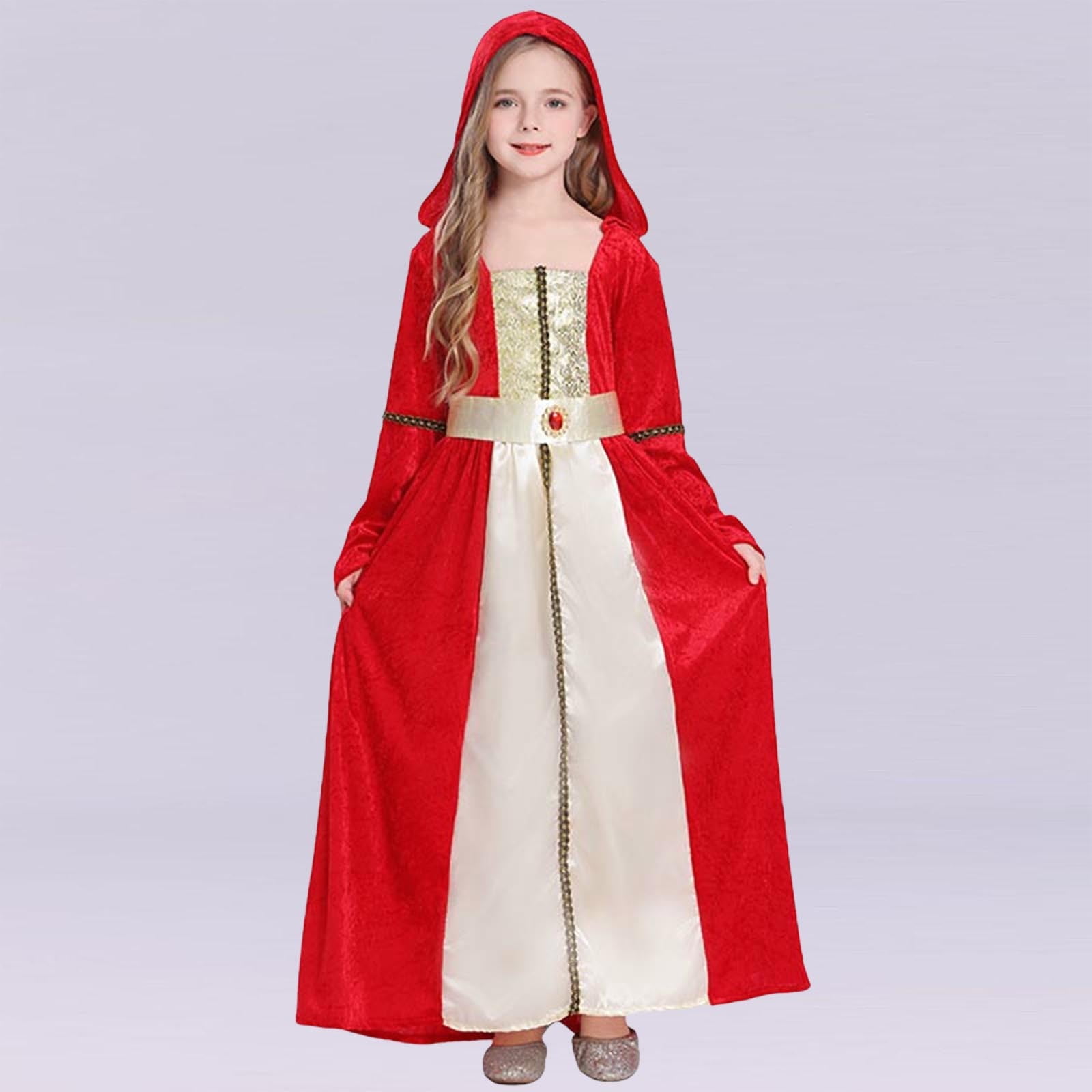 Cowsor Girls Medieval Tea Party Dress Victorian Era Bubble Sleeves ...