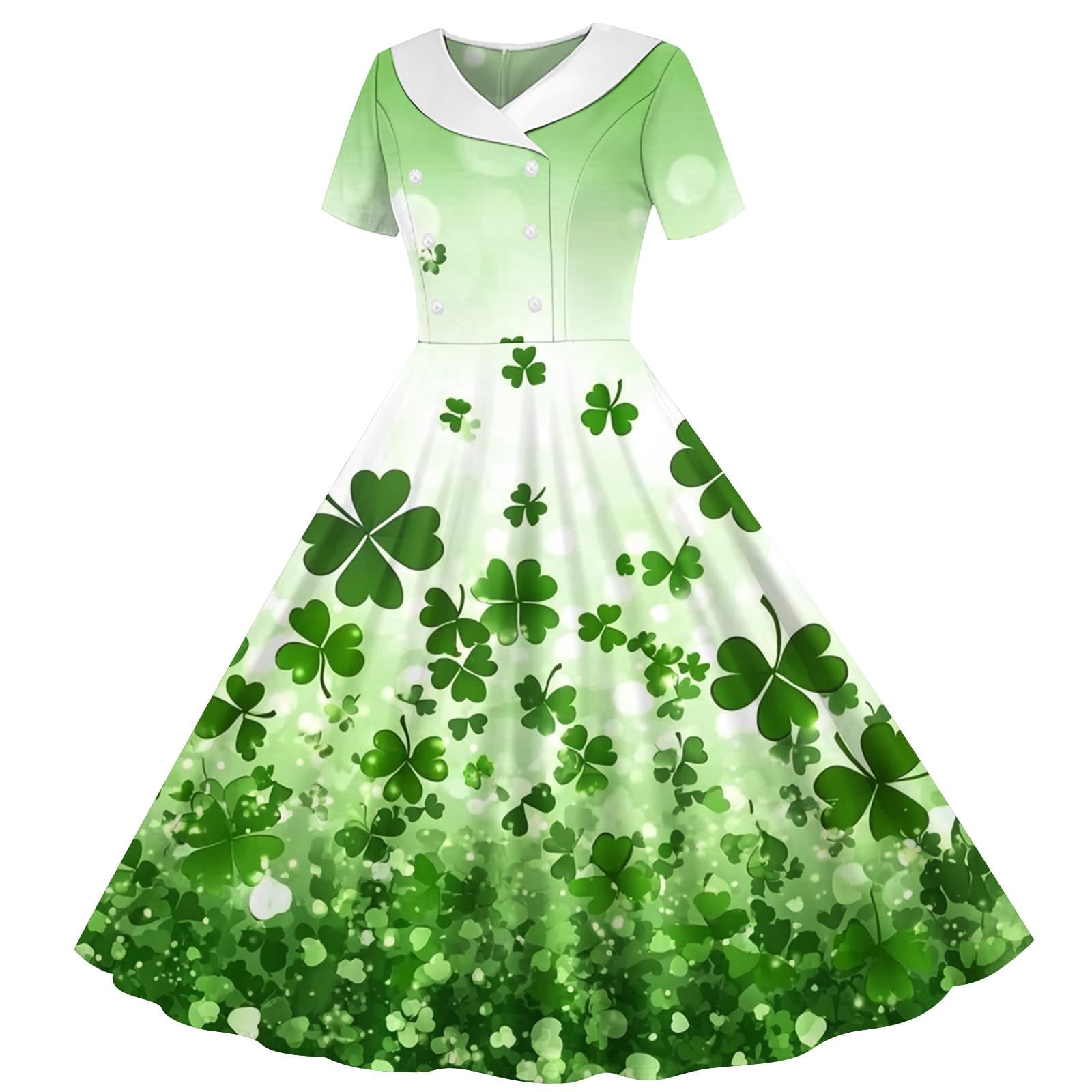 Cowsor Girls' St. Patrick's Day Printed Skater Dress - Short Sleeve A ...