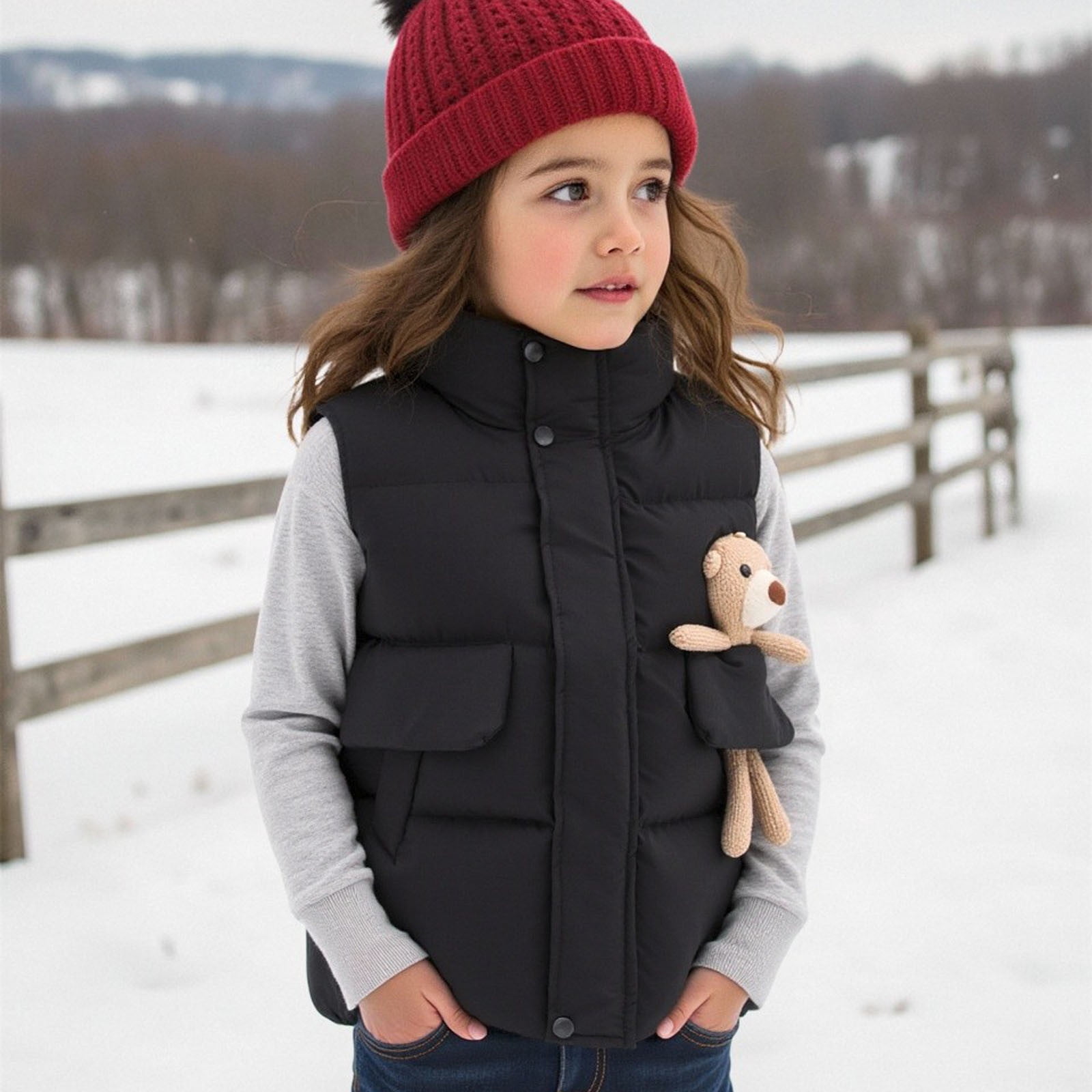 Cowsor Girls Winter Zipper Puffer Vest Lightweight Sleeveless Outwear ...