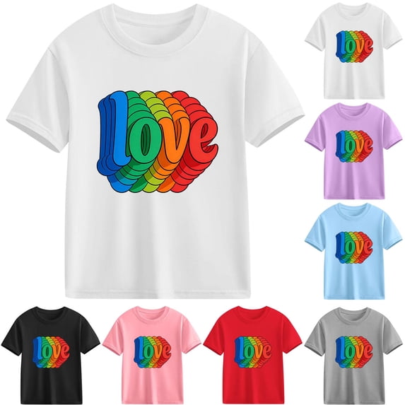 Cowsor Kids Back to School Graphic Print Casual Short Sleeve Cotton Tee ...