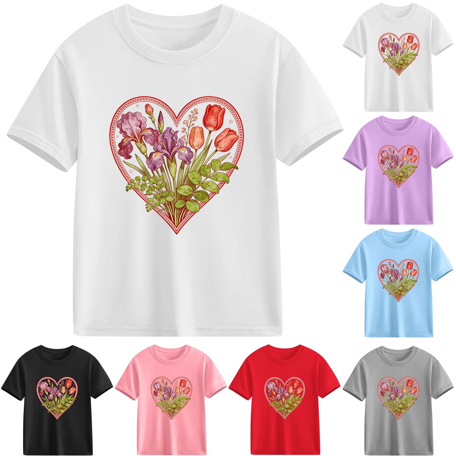 Cowsor Kids Back to School Graphic Print Casual Short Sleeve Cotton Tee ...